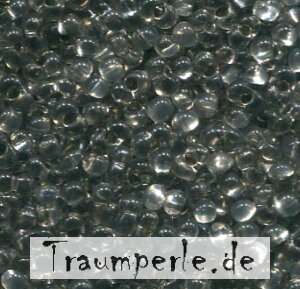 4 x 2 Farfalle Rocailles Grau mit Silbereinzug - Traumperle.de - Der , 1,50